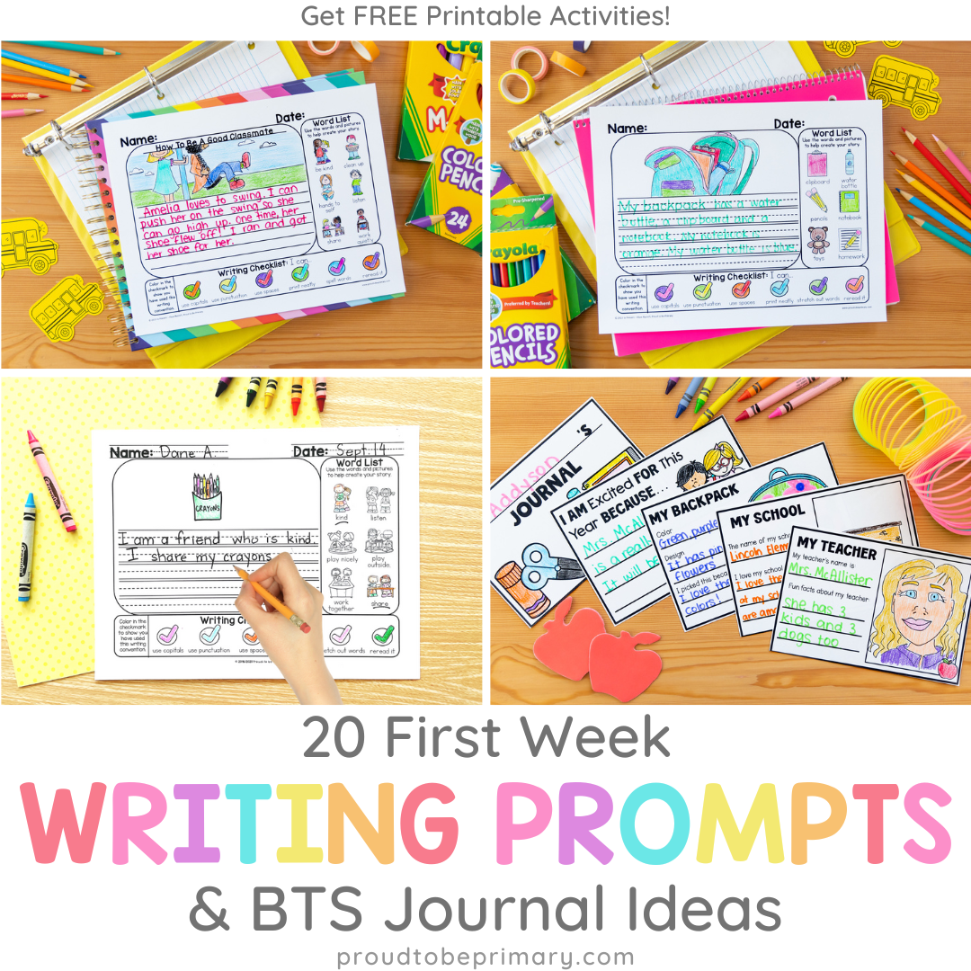 20+ First Week of School Writing Prompts for Kids – Proud to be Primary